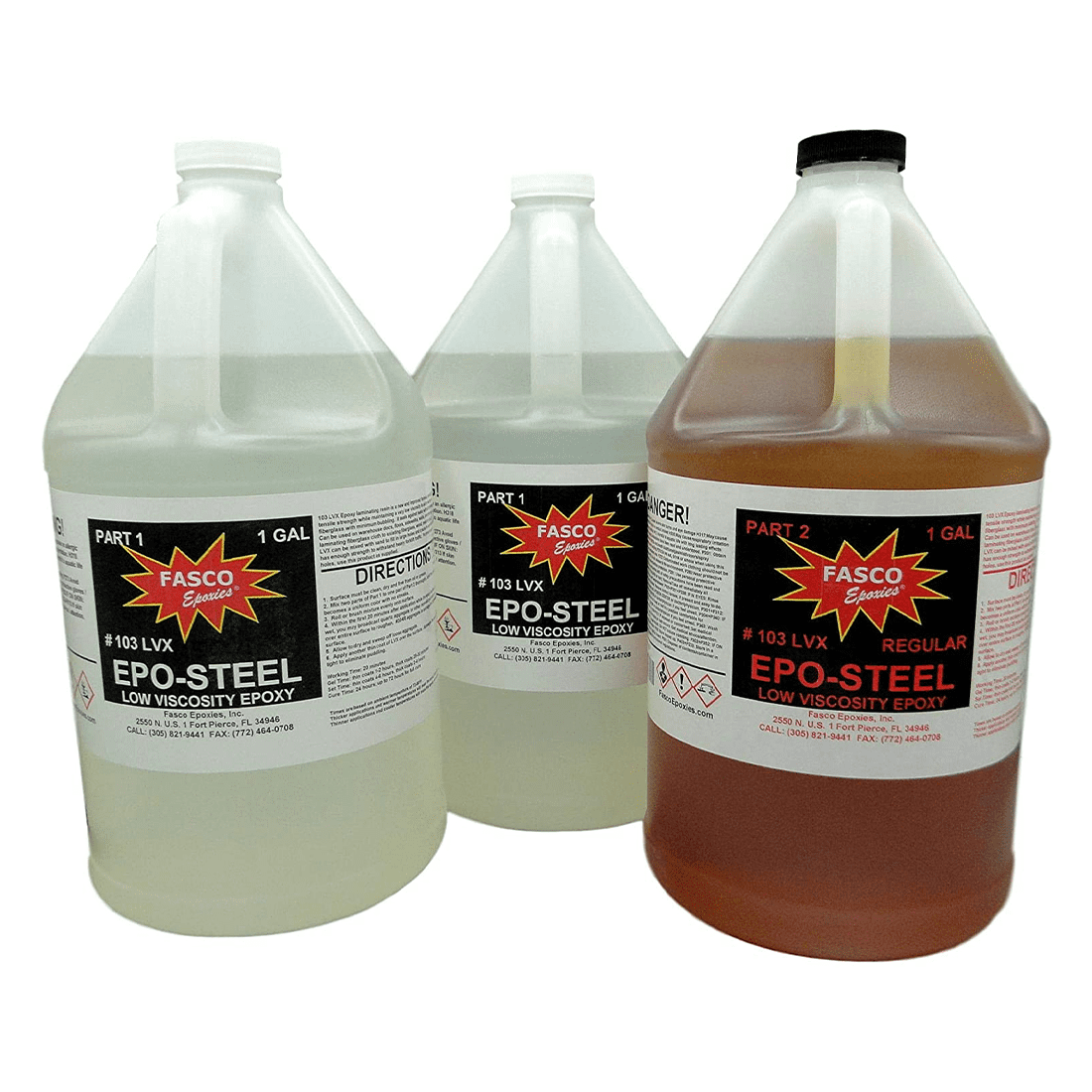 Fasco Epoxies #103 LVX - Low Viscosity Epoxy - 3 Gallon Kit (Slow Hardener) - Walmart.com
