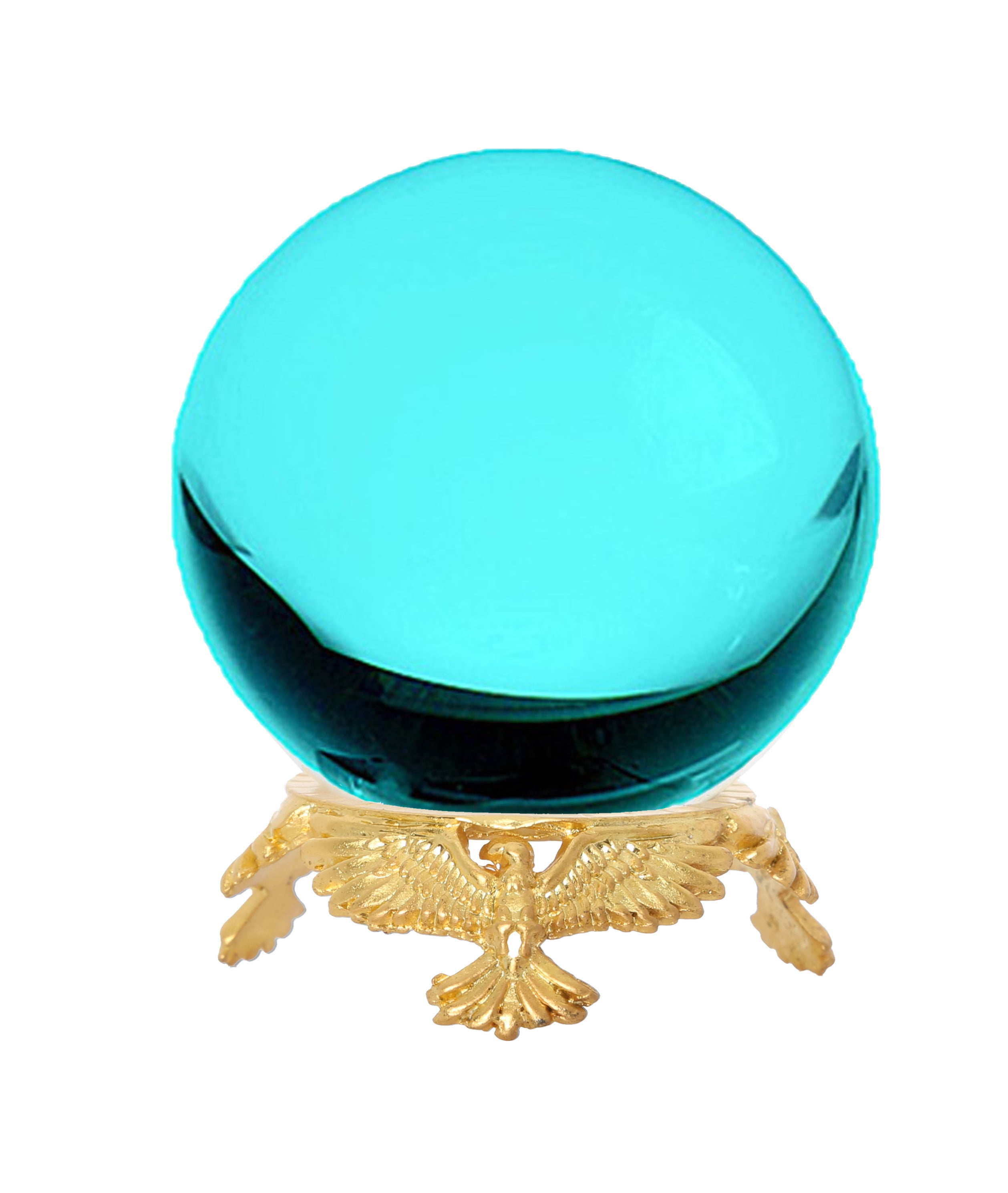 Amlong Crystal Aqua 2 in. (50mm) Crystal Ball with Gold Eagle Stand ...