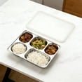 3 PCS Stainless Steel Divided Plates with Lids, Adults Meal Trays with ...