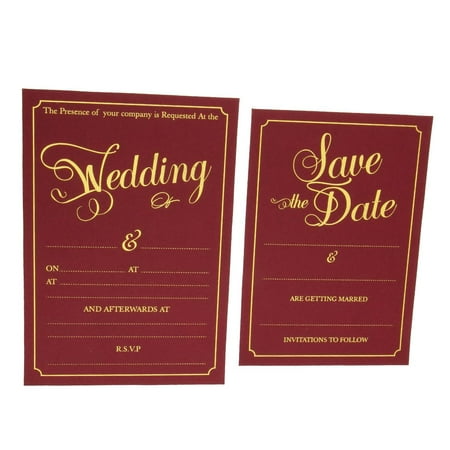 Wedding Invitation Cards (2 Pieces) Wedding Reception Cards In Red ...