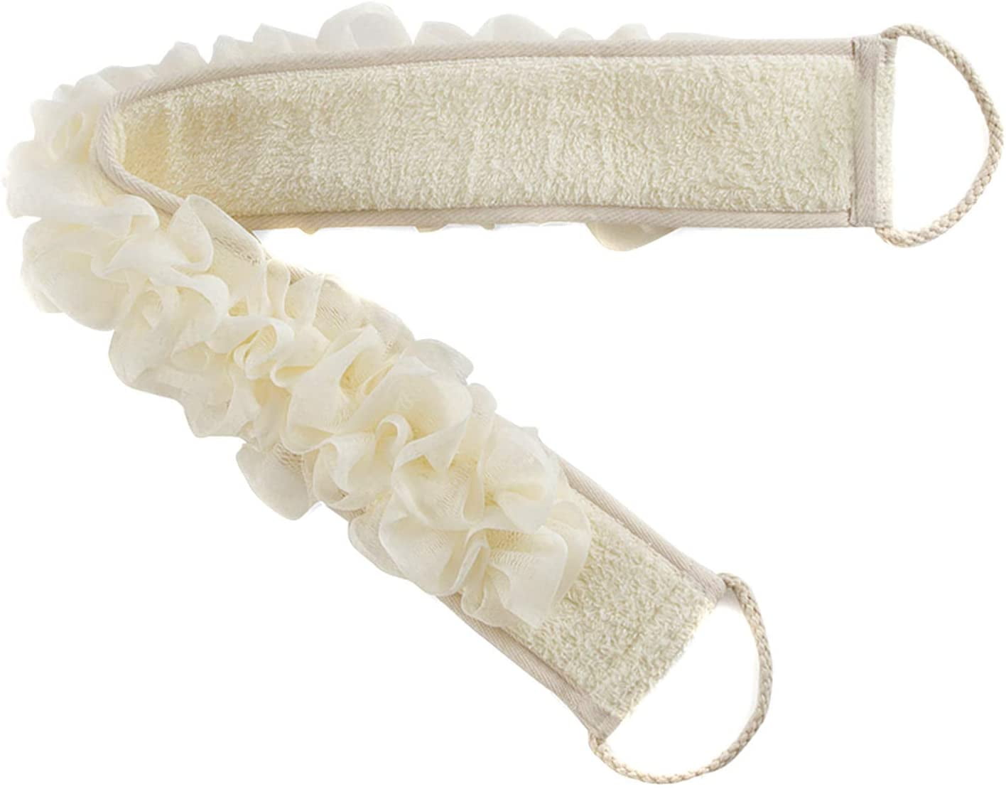 Exfoliating Back Strap Loofah Body Scrubber Terry Cloth Mesh Back Scrub ...