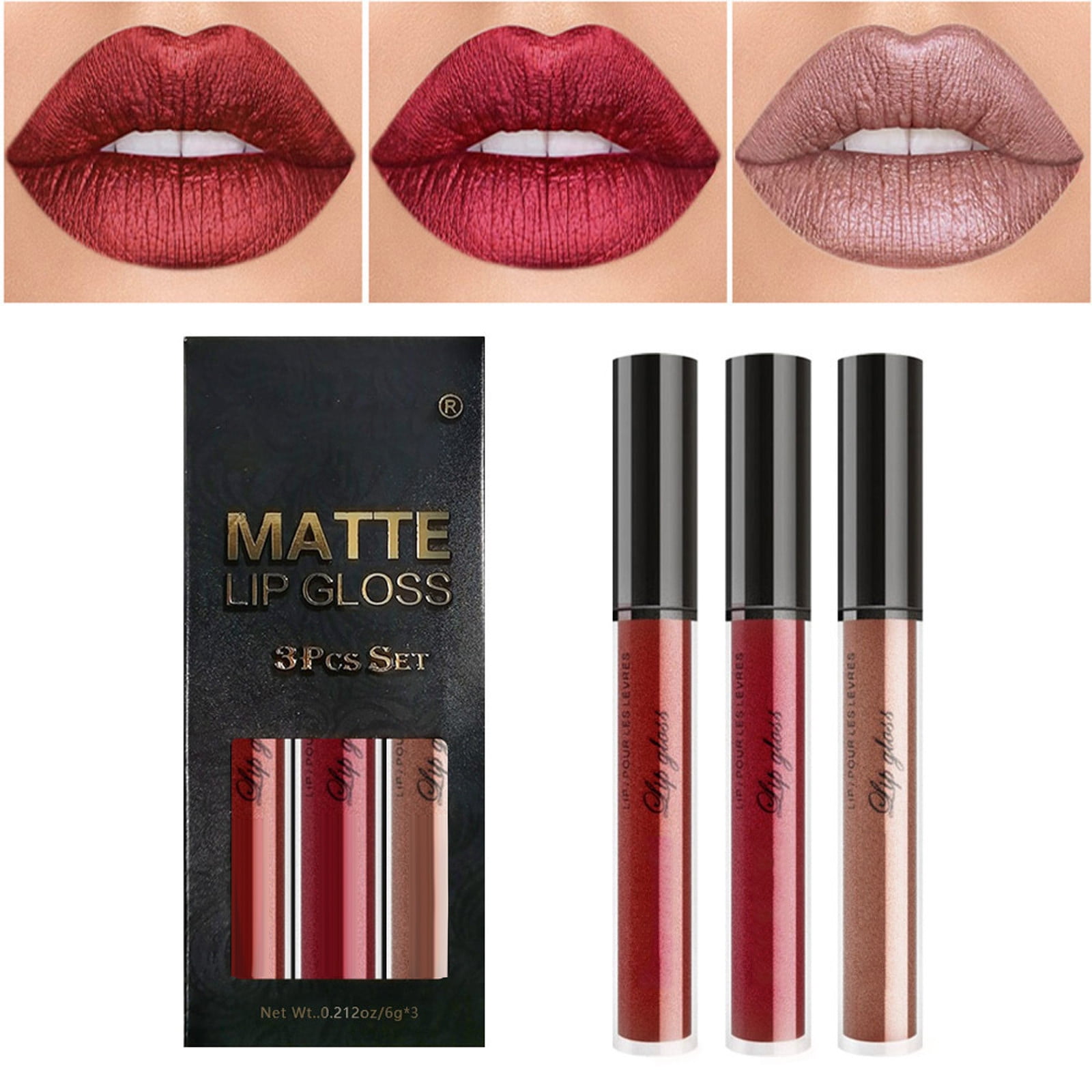 Click here for Wifklsiipg 3pcs Mauve Berry Rose Red Liquid Lipsti... prices