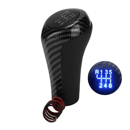 ANGGREK Gear Stick,Shifter Knob,Car 6 Speed Gear Knob Carbon Fiber ...