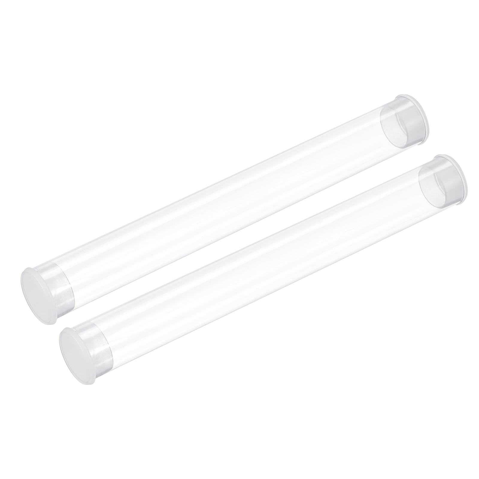 Uxcell Clear Rigid Tube Round Plastic Tubing with End Caps, 305mm/ 12 ...