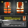 AYKRM Orange High Vis Reflective Safety Vest for Women Men Security ...