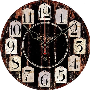 Driini Wooden Analog Desk Clock – Easy to Read; Silent Sweep Table ...