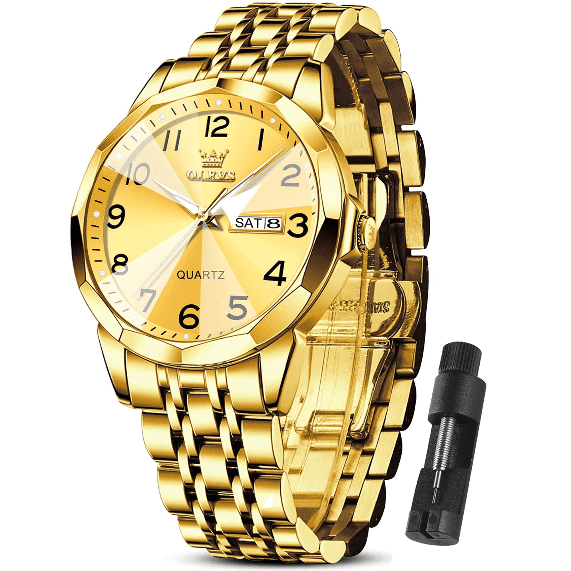 Click here for Olevs Gold Watches For Men Men Gold Stainless Stee... prices