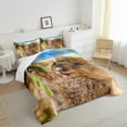 Cute Quokka Bedding Twin Green Leaves Comforter Set, Australia Animal ...