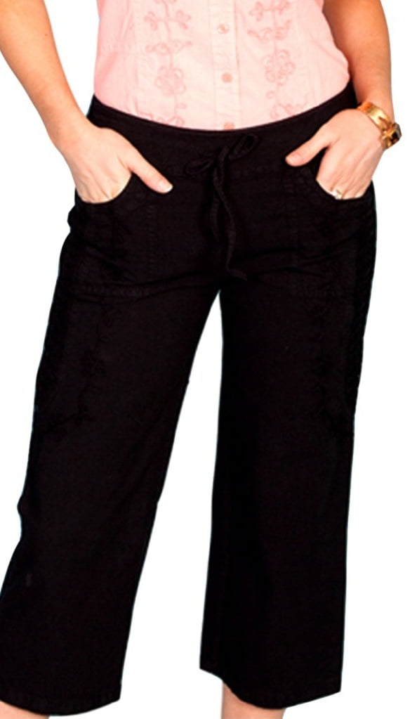 Scully Western Pants Womens Cotton Drawstring Capri Pants PSL-101 ...