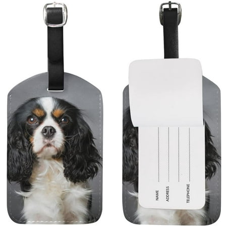 Cavalier King Charles Spaniel Dog Luggage Tag PU Leather Bag Tag Travel ...