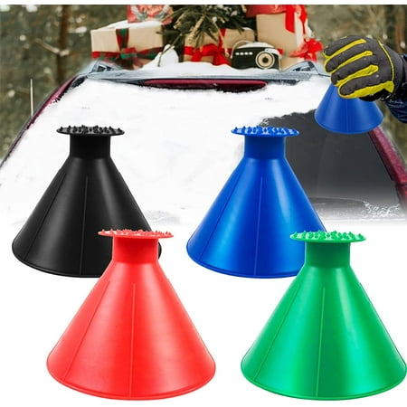 Ice Scraper, 4 Pack Magical Ice Scrapers for Car Windshield, Cone ...