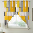 Abstract Yellow Swag Curtain Valance for Window 2 Panels White Graffiti ...