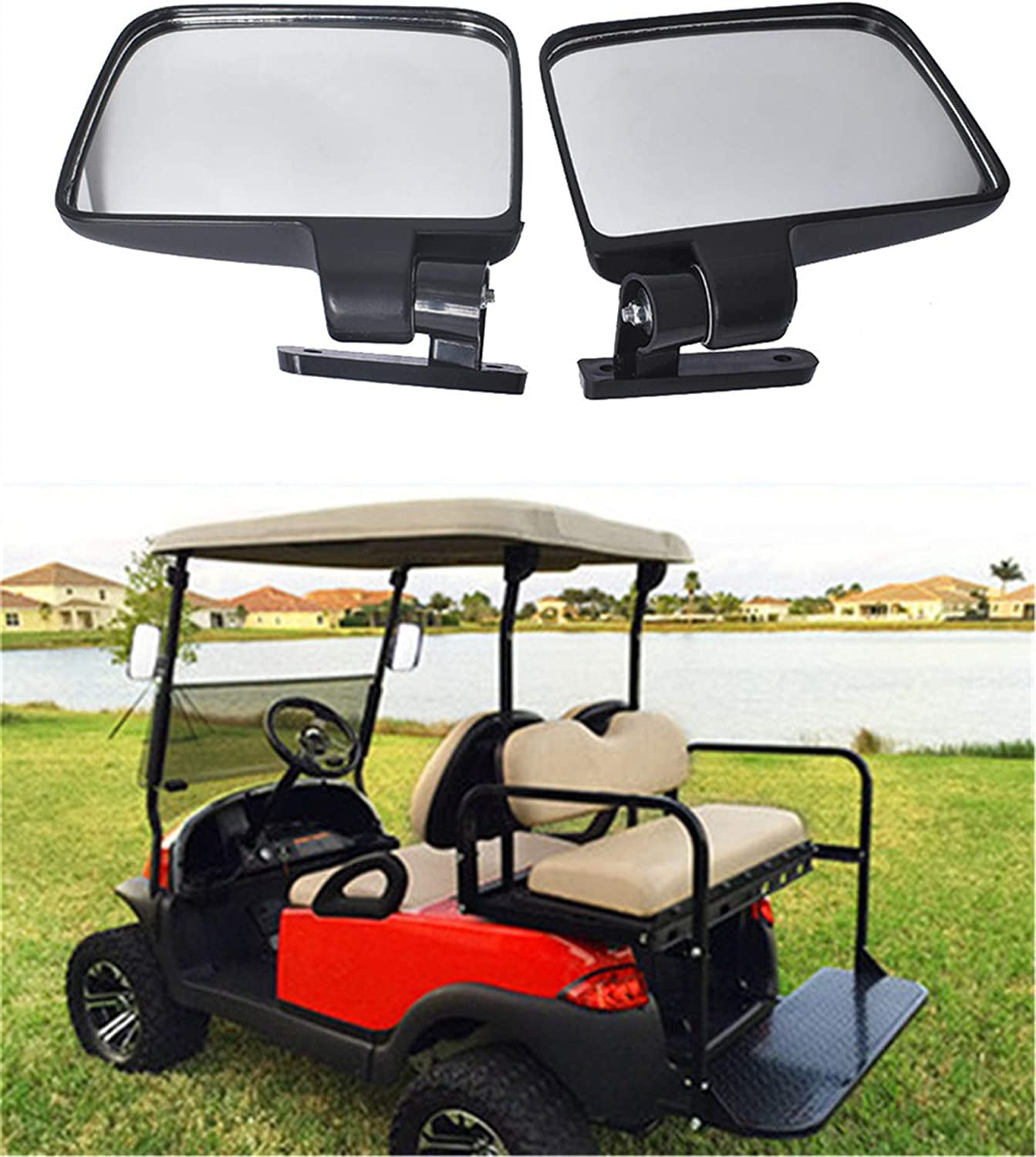 PET-U Golf Cart Folding Side View Mirrors Freely Adjust Replacement for ...