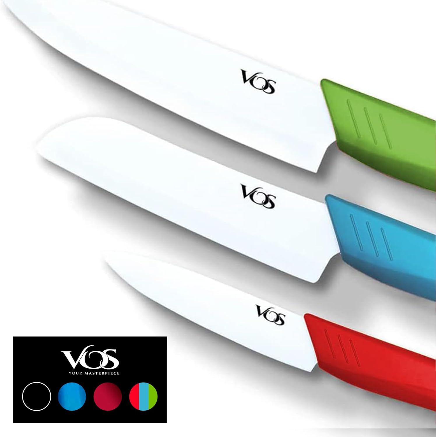 Vos Ceramic Knife Set, Knives Set for Kitchen, Ceramic Kitchen Knives ...