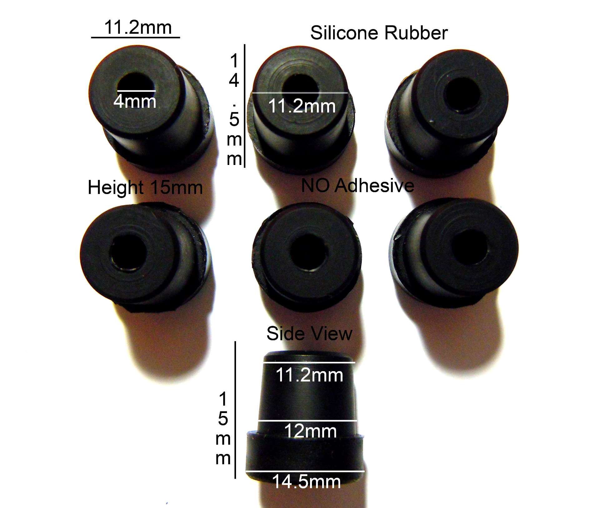 VATH Made Silicone Rubber Spacer 11.2mm(L) x 14.5mm(W) x 15mm(H) 6pcs ...