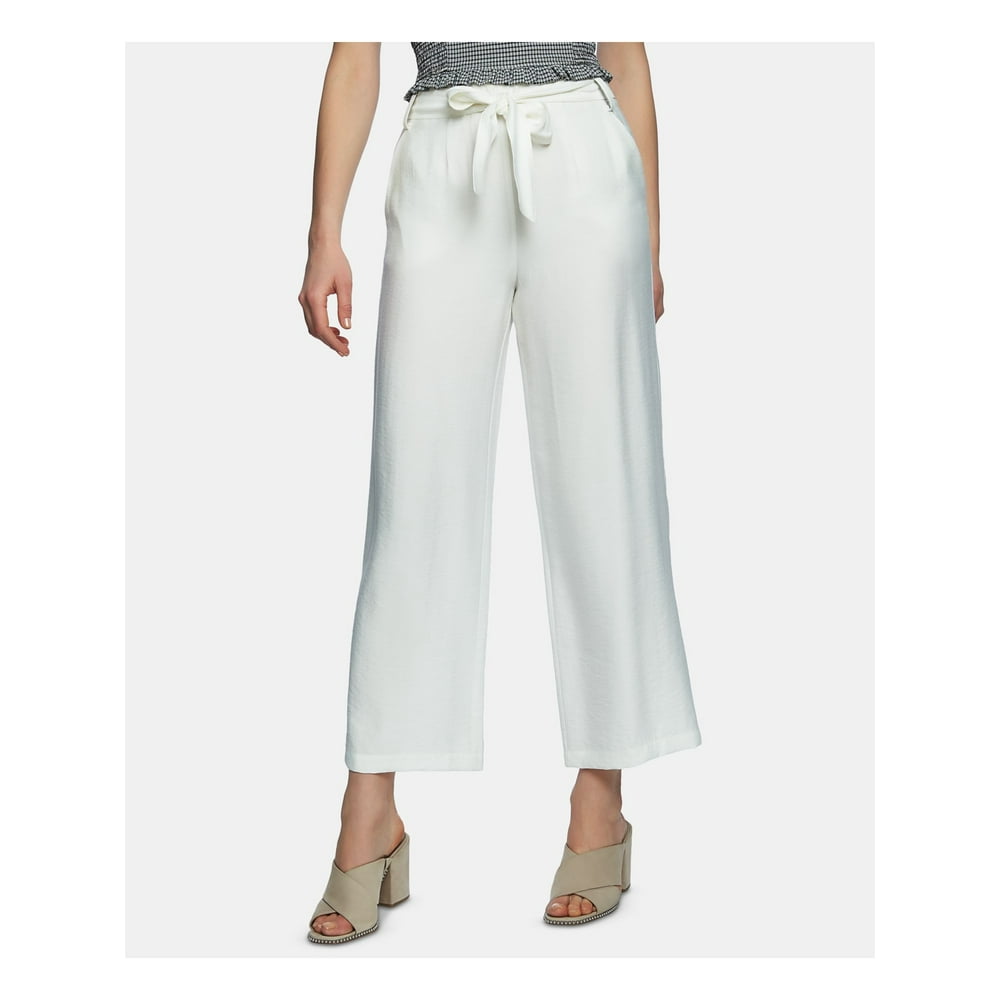 1.STATE - 1. STATE Womens Ivory Tie Waist Straight leg Wear To Work ...