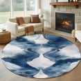 Blue White Wave Abstract Large Area Rugs for Bedroom Living Room, Soft ...