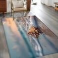 Beach Conch Area Rugs Collection 4'x6', Sunset Ocean Waves Seaside Sky ...