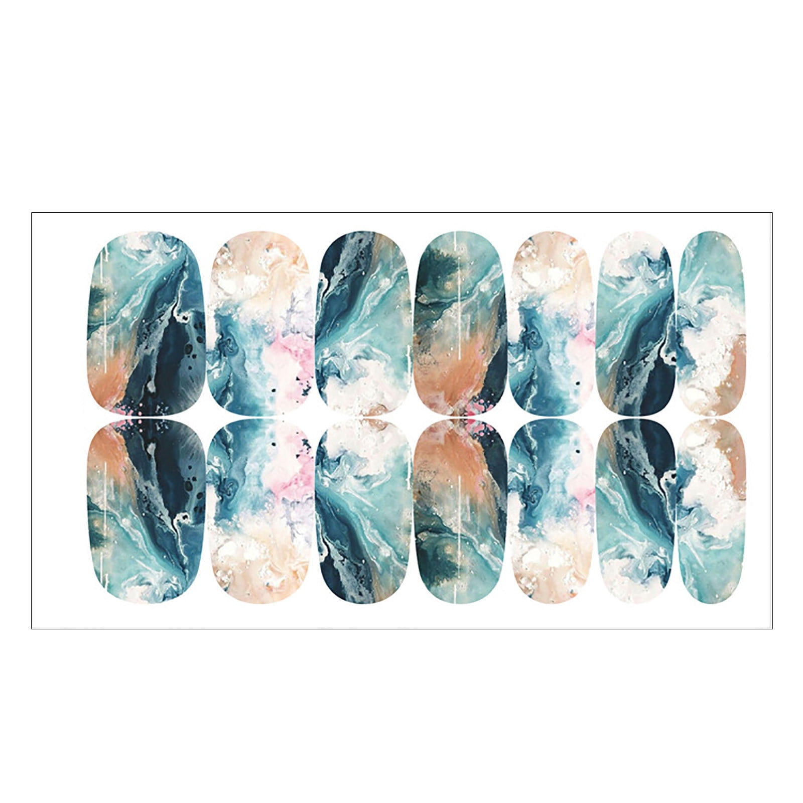 yolai glitter nail wraps full size sticker nail polish art self-stick ...