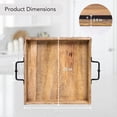 16x16 Large Square Ottoman Tray Heavy Duty Wood Rustic Farmhouse Style ...