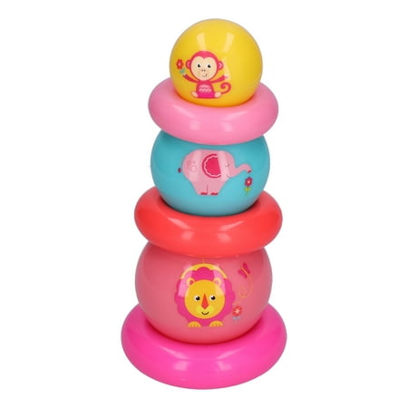 Bright Color Cartoon Stacking Ball Set Kids Early Learning Educational ...