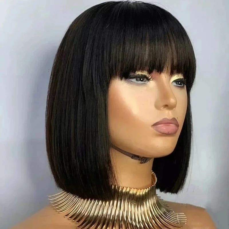 Click here for Yosicle Fringe Wig Human Hair Short Bob Wig Straig... prices