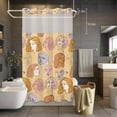 Abstract Face Painting No Hook Shower Curtain with Snap in Liner, Boho ...