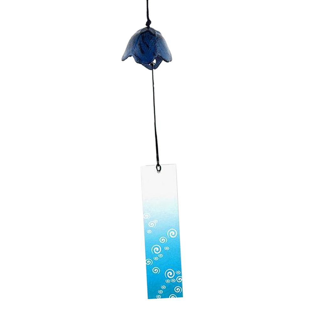 Creative Japanese Iron Wind-bell Temple Wind-chime Flower Shape Blue ...