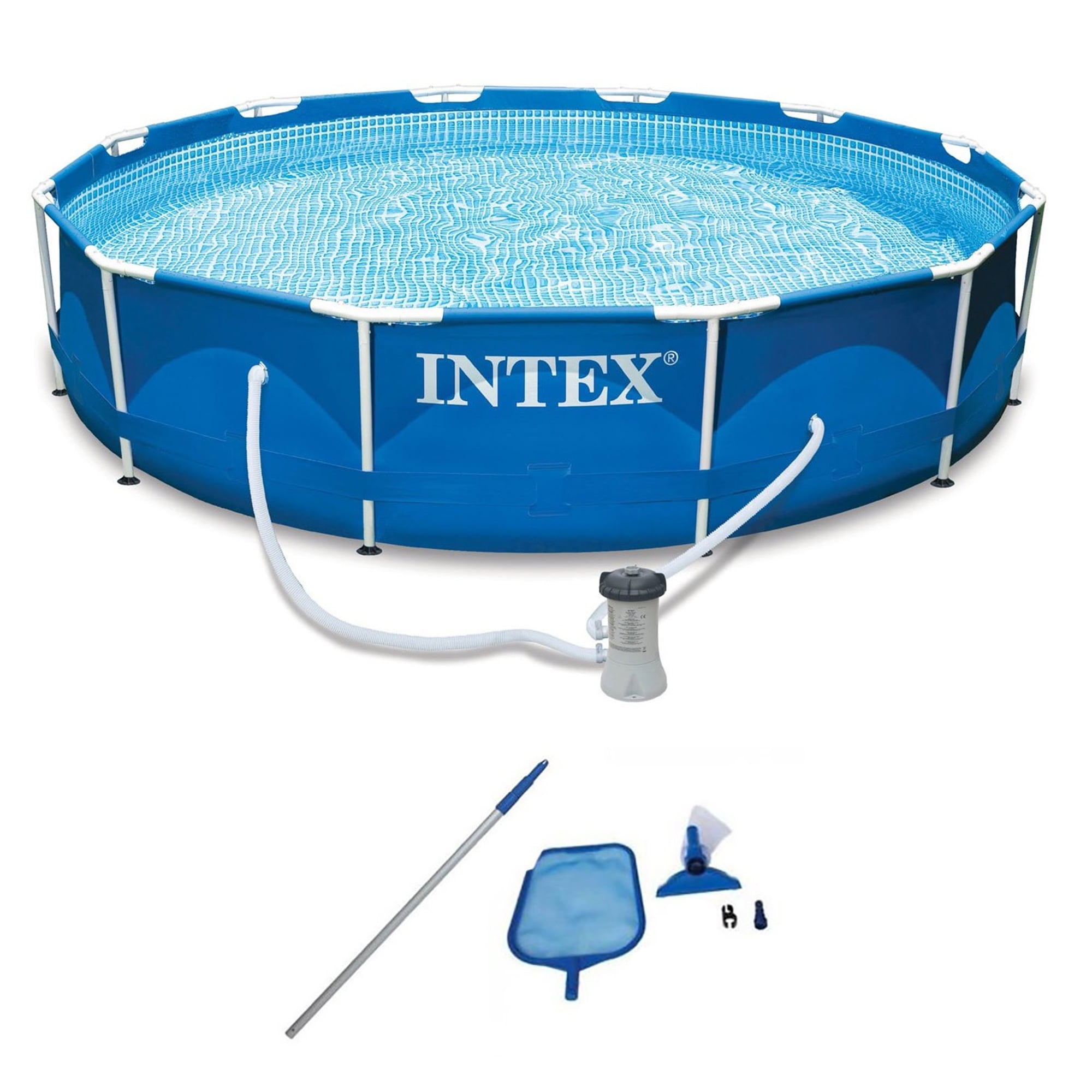 Intex 12 x30 Easy Set Outdoor Swimming Pool with Metal Frame Pump Type A C Filter Cartridges Walmart