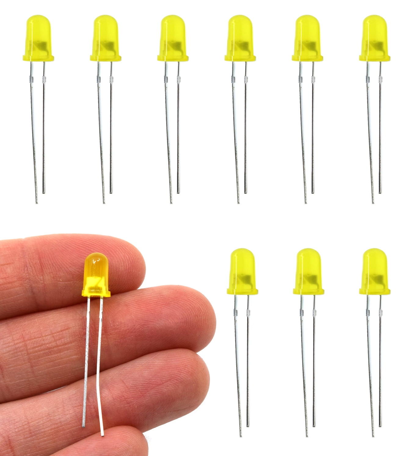 Light Emitting Diode (LED), Yellow, 5mm Standard High Quality, Diffused ...
