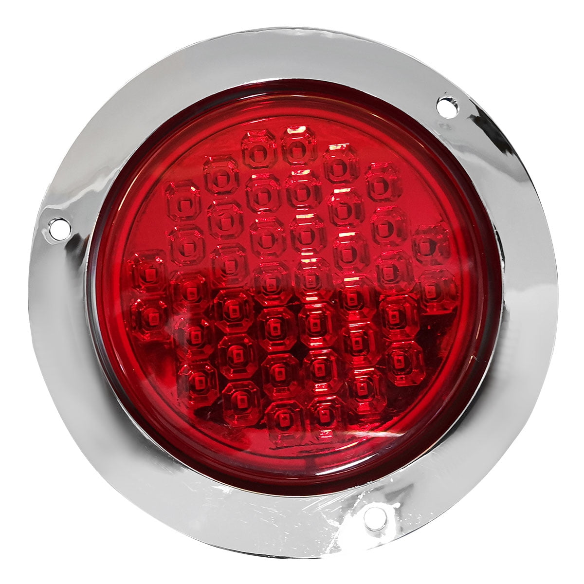 PLAFON REDONDO DE 40 LEDS CON LUZ FIJA/ESTROBO CON BISEL CROMADO DE 4 ...