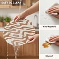 Abstract Lines Leather Placemats Set of 4, 12 Inch, Brown Water Ripple ...