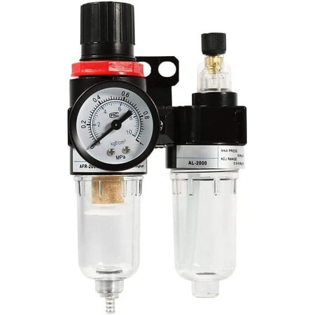 Air Filter Regulator Lubricator, Air Compressor Water Trap 1/4" Inline ...