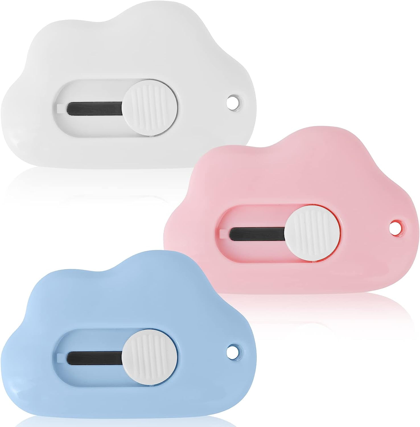 3PCS Mini Cloud Box Cutter Portable Cute Box Cutter Utility Retractable ...