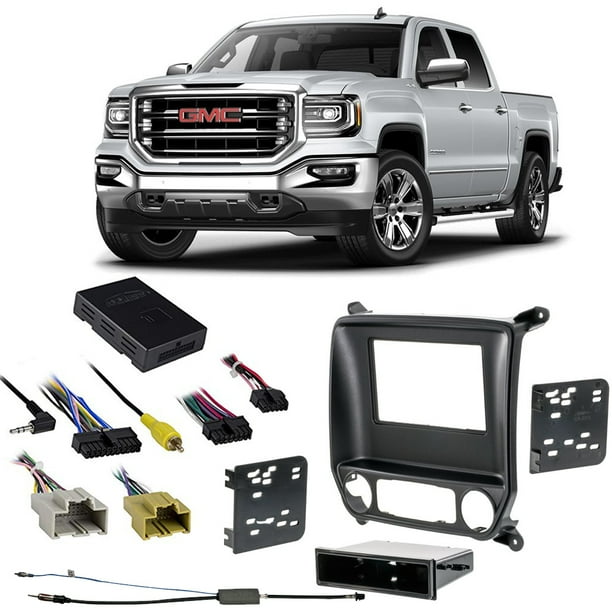 GMC Sierra 2016-2018 Single or Double DIN Stereo Install Dash Kit w/ 7 ...