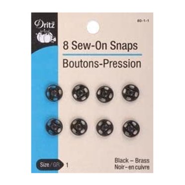 Black Sew - On Snaps - Size 2 6/Pkg - Walmart.com