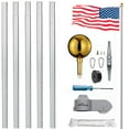 LZBEITEM 20ft Adjustable Aluminum Flag Pole Kit, Rotating Outdoor Heavy ...