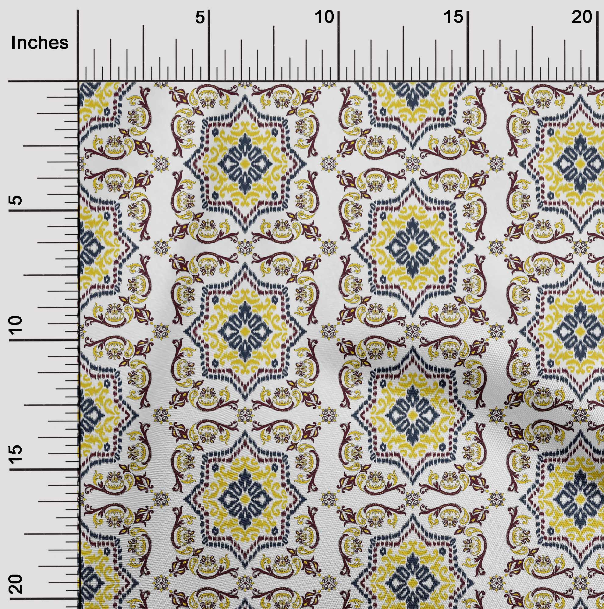 oneOone Cotton Flex Fabric Floral Ikat Print Fabric By The Yard 40 Inch ...