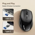 PYYAN-Wireless Mouse Jiggler, Silent Click Rechargeable Mouse, Plug ...