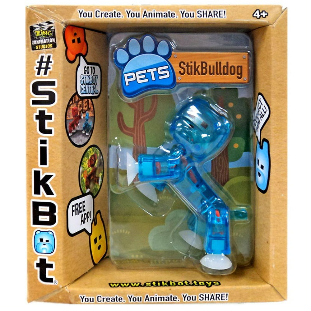 Stikbot Pets Series 1 StikBulldog Figure [Blue] - Walmart.com - Walmart.com