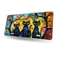 Black Cats Sitting In Tree With Yellow Eyes Decorative Signboard ...