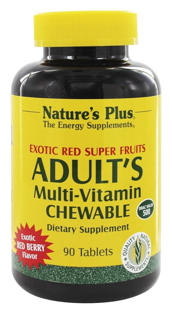 Nature's Plus - Adult's Multi-Vitamin Exotic Red Berry - 90 Chewable ...