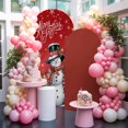 6.6FT Arch Backdrop Covers, Red Christmas Wedding Arch Cover Stretchy ...