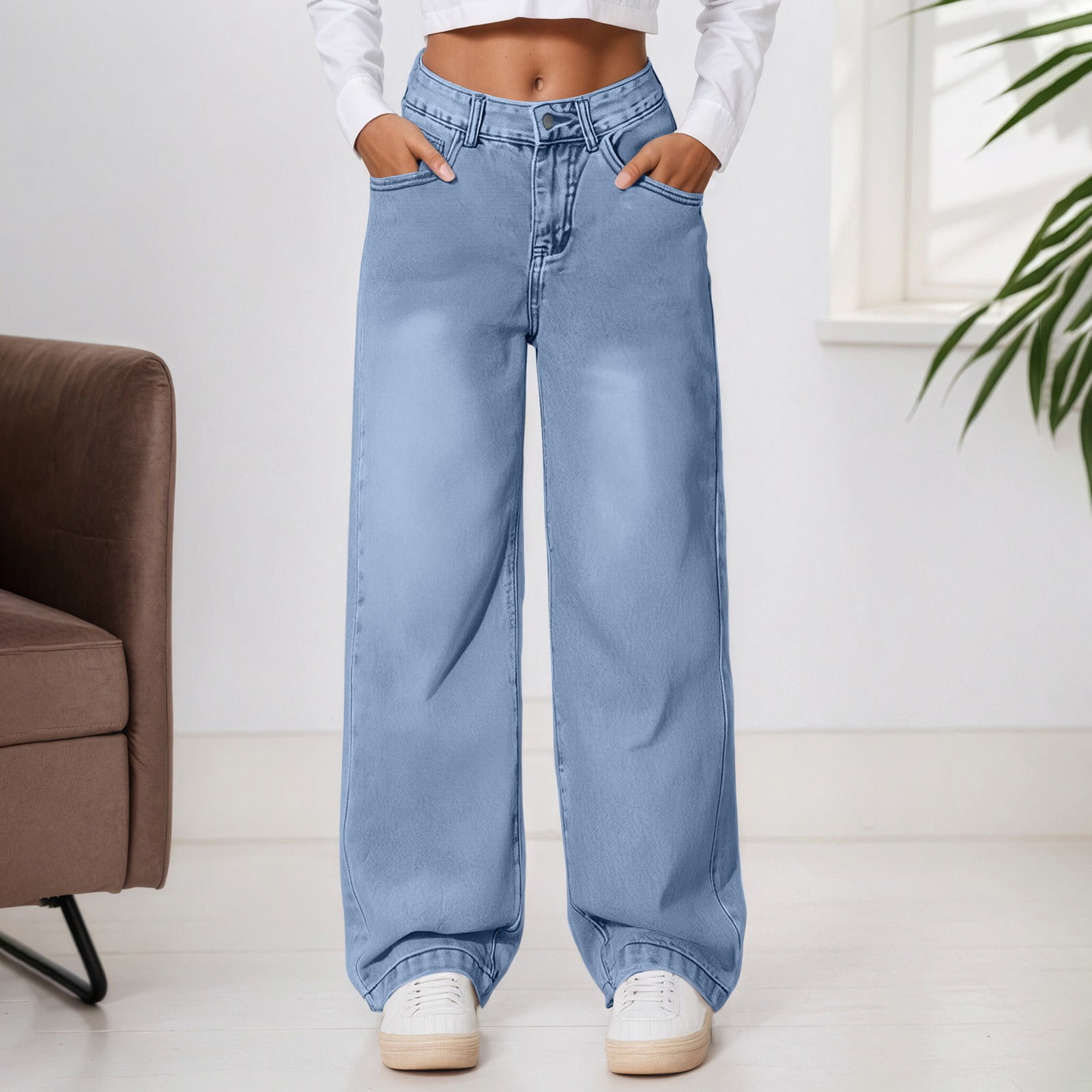 Click here for Huaizzzy Womens Casual Loose Fit Straight Leg Jean... prices