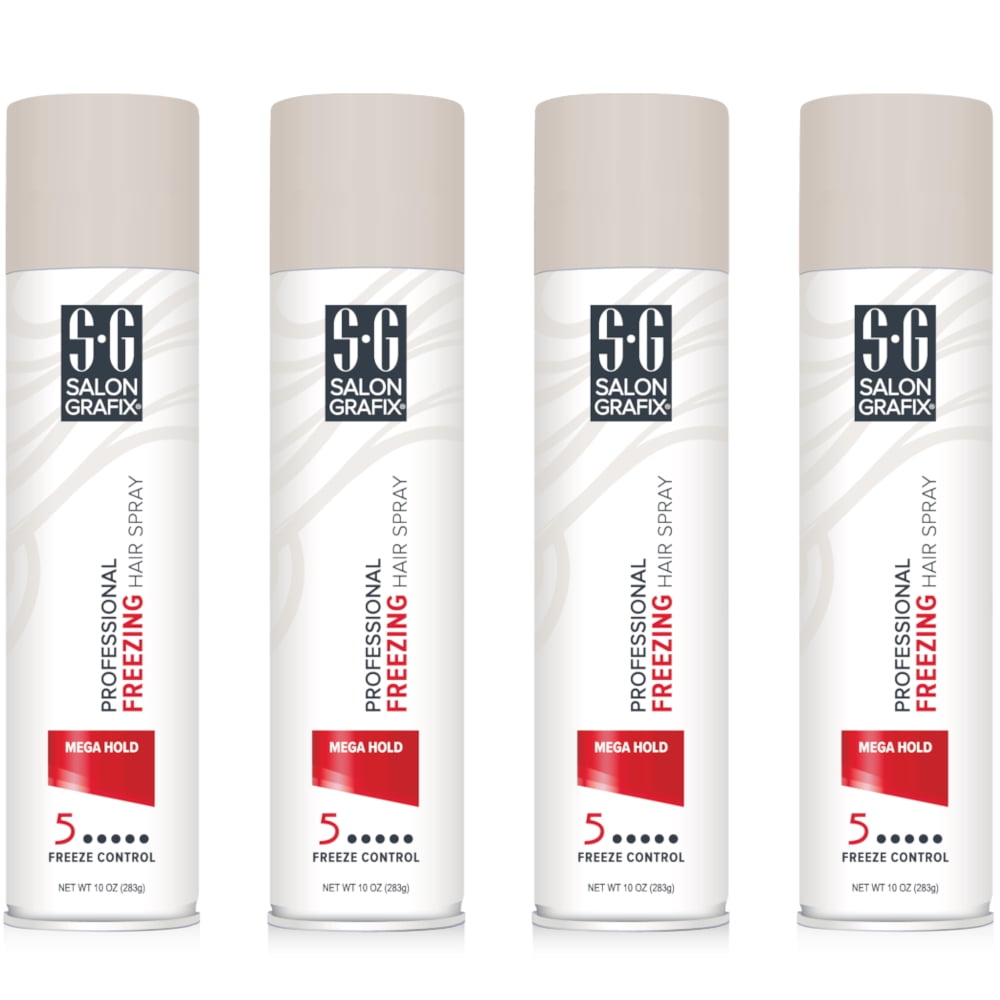 4 Pack Salon Grafix Mega Hold Professional Freezing Hair Spray, 10 ...