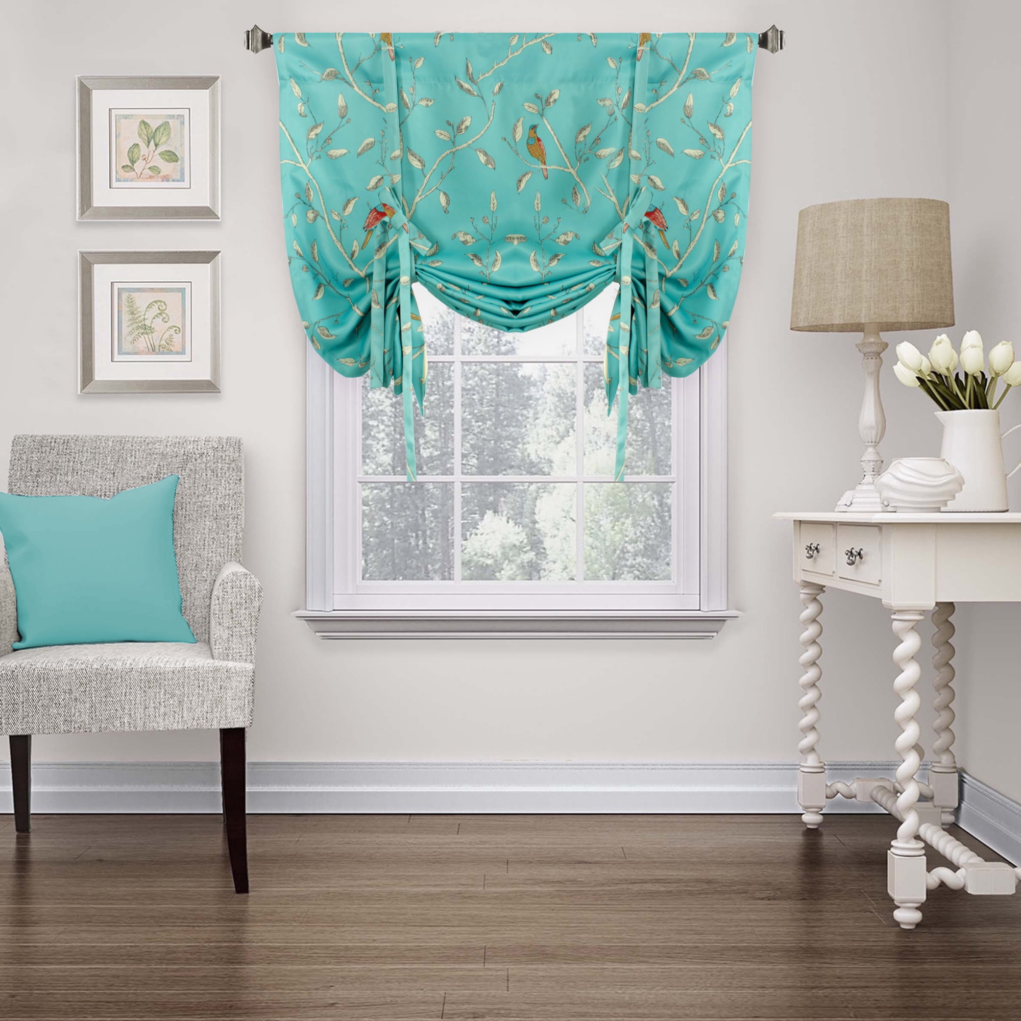 H VERSAILTEX Tie Up Adjustable Shade Rod Pocket Blackout Curtain