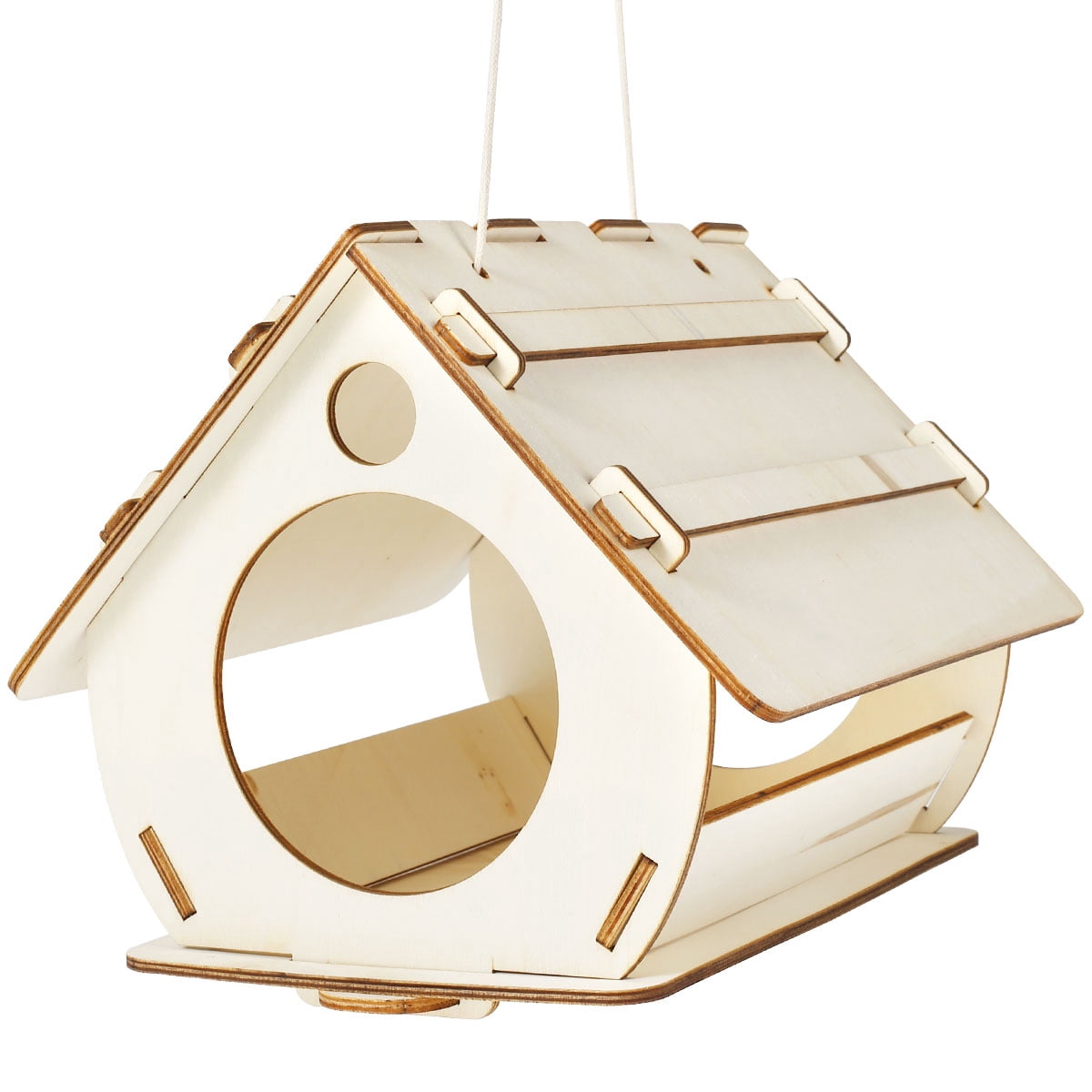 Fyeme Bird Feeder House Eco-Friendly Hanging Wooden Feeder DIY ...