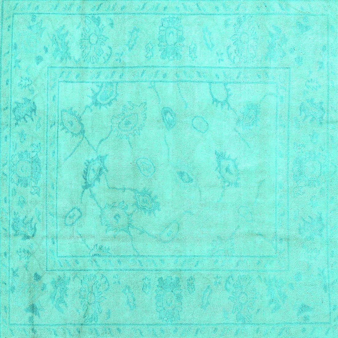 Ahgly Company Indoor Square Oriental Turquoise Blue Traditional Area ...