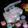 Huaxiangoh Bead Organizer Box, 24 Grid Clear Plastic Storage Container, Craft Jewelry Case, 2 ...