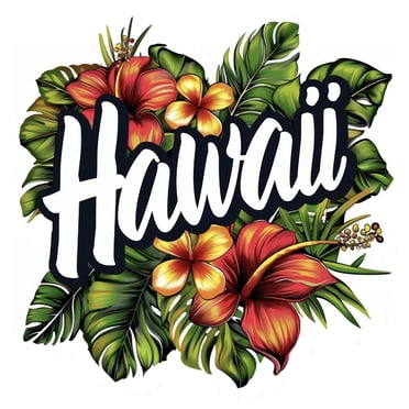 Hibiscus Hawaiian Flower Decals 4 Pack - Walmart.com